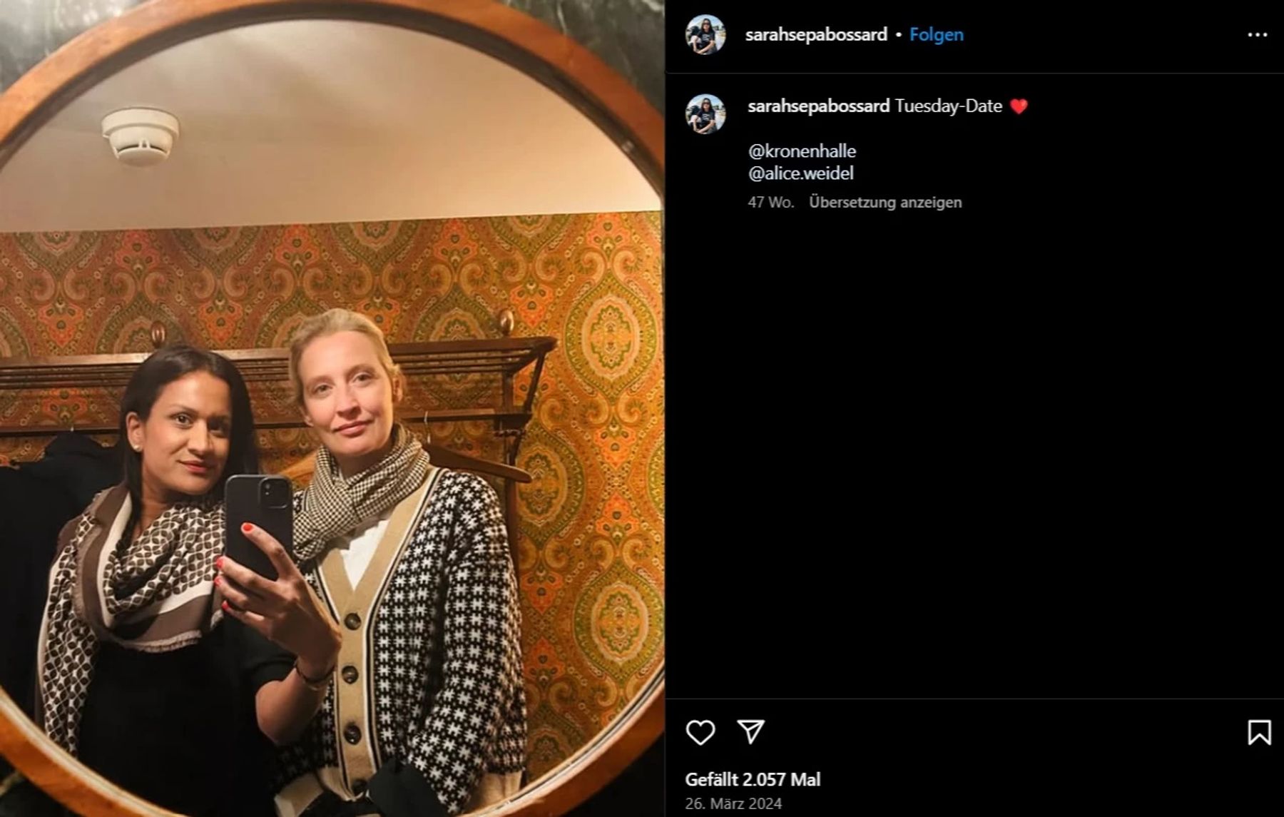 Sarah Bossard: Das ist die Partnerin von Alice Weidel | Nau.ch