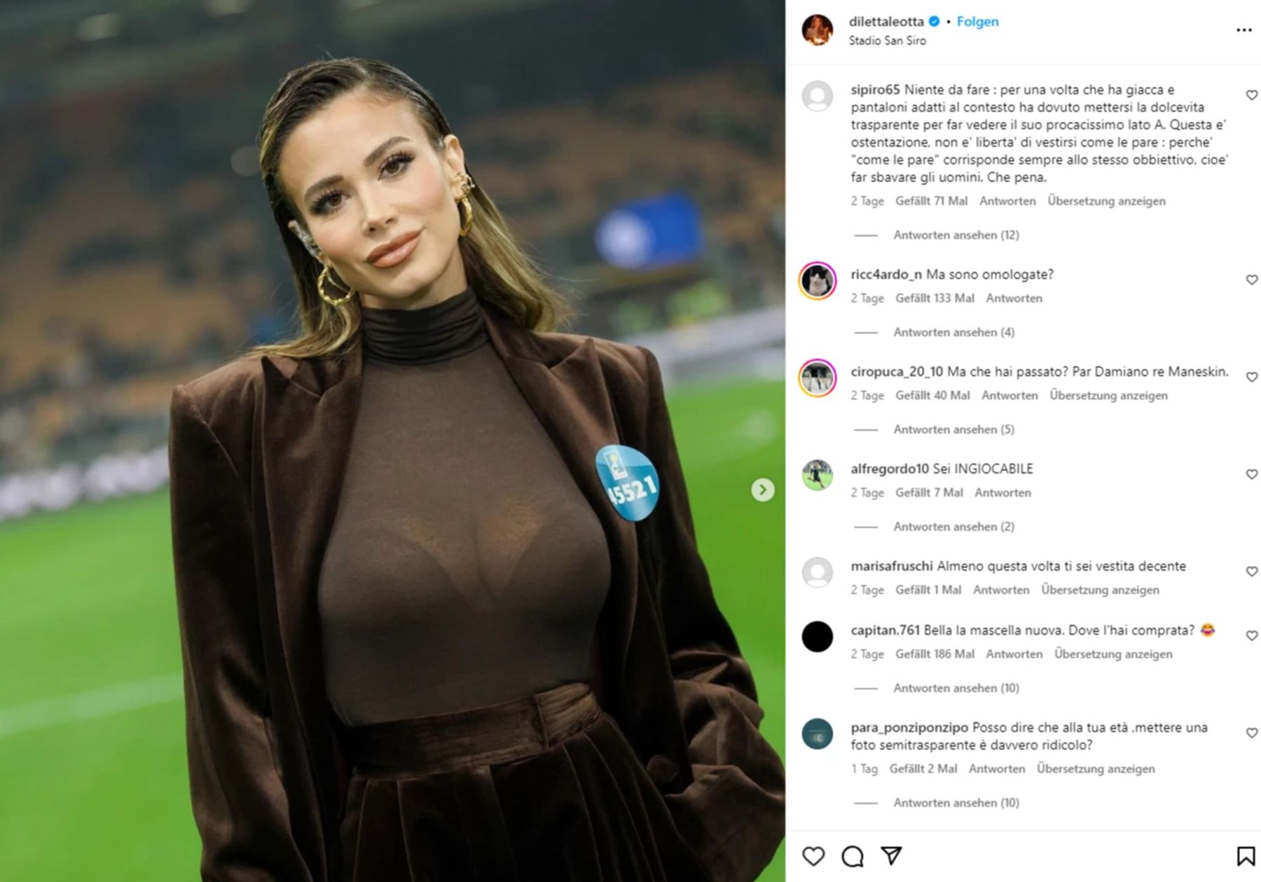 Karius-Frau moderiert Serie A in transparentem Oberteil | Nau.ch