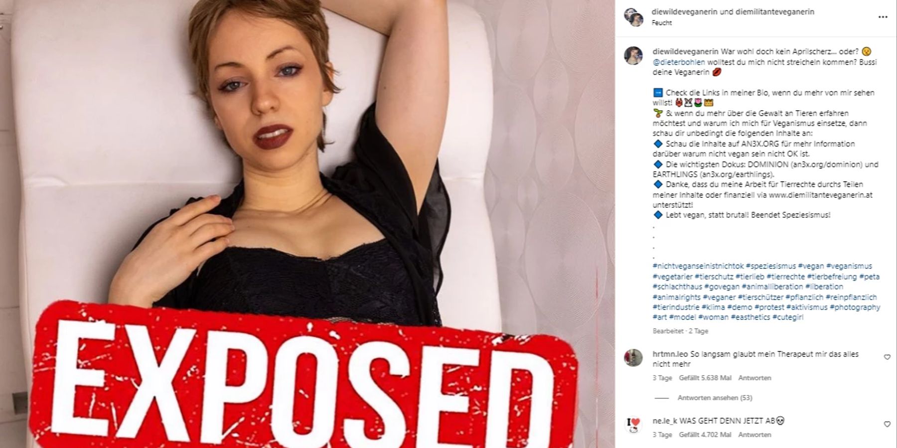 «Die militante Veganerin» ist jetzt auf «Onlyfans» | Nau.ch