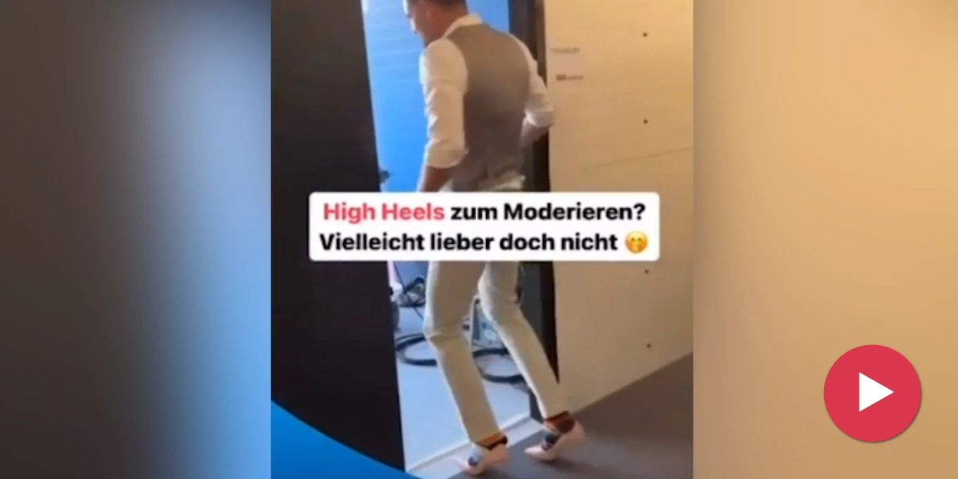SRF: Hoppla! Hier stöckelt Lukas Studer in Highheels durchs Studio | Nau.ch