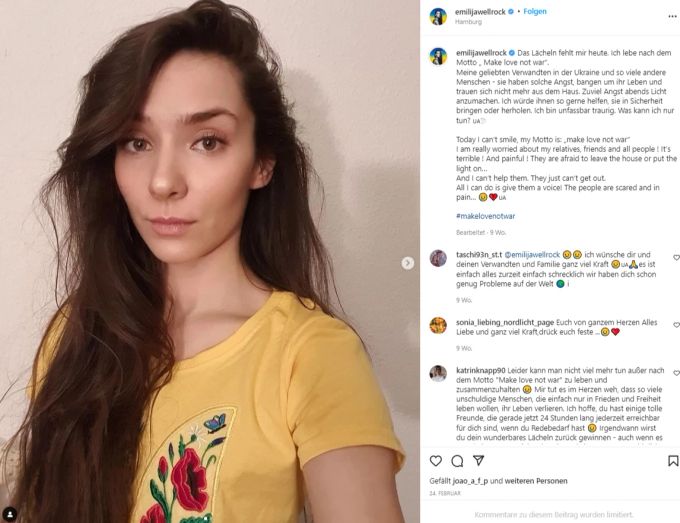Schlagerstar Emilija Wellrock verliert im Krieg ihren Papa | Nau.ch