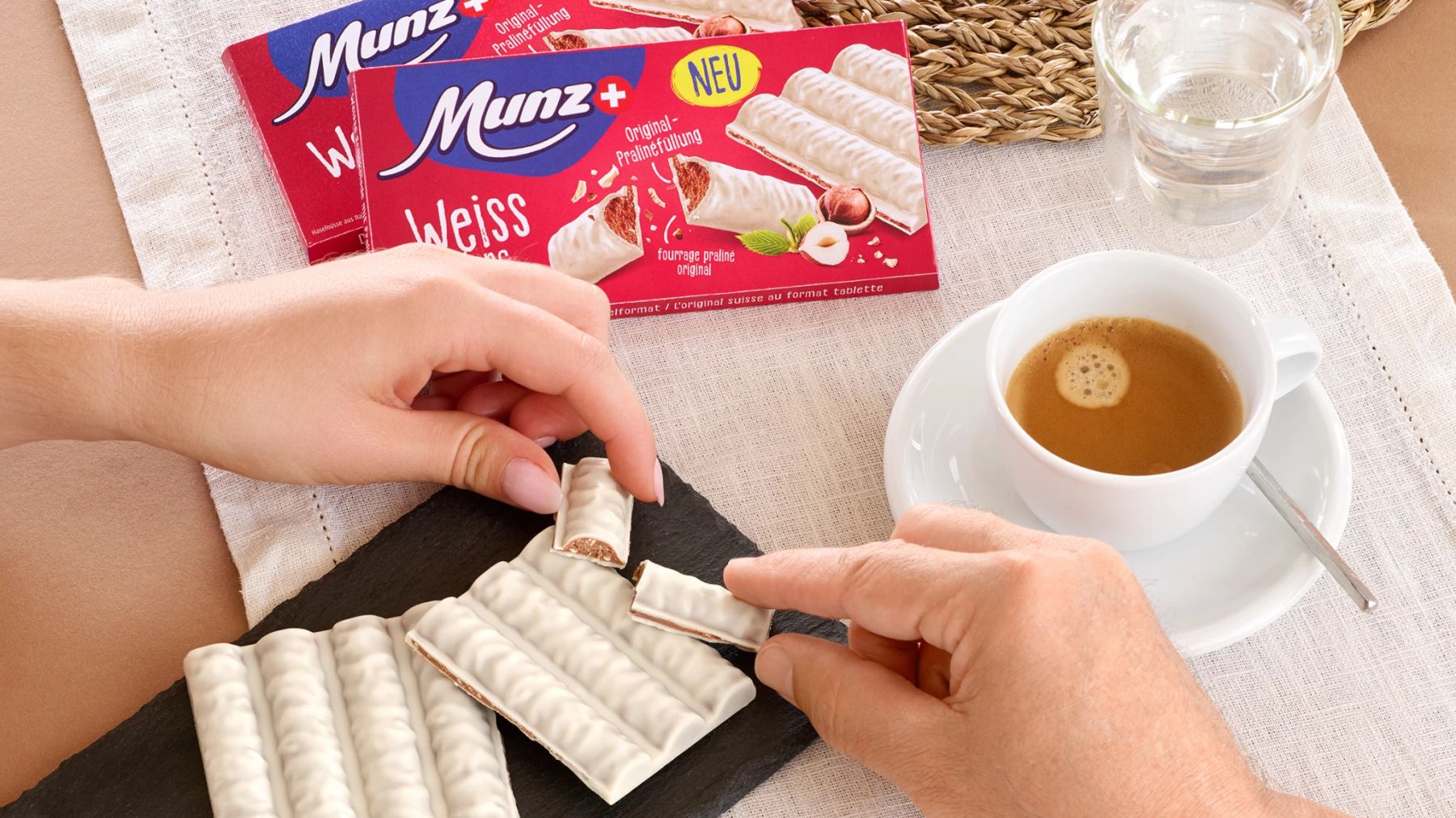 Schokolade: Erlebe das weisse Munz-Prügeli neu auch als Tafel | Nau.ch