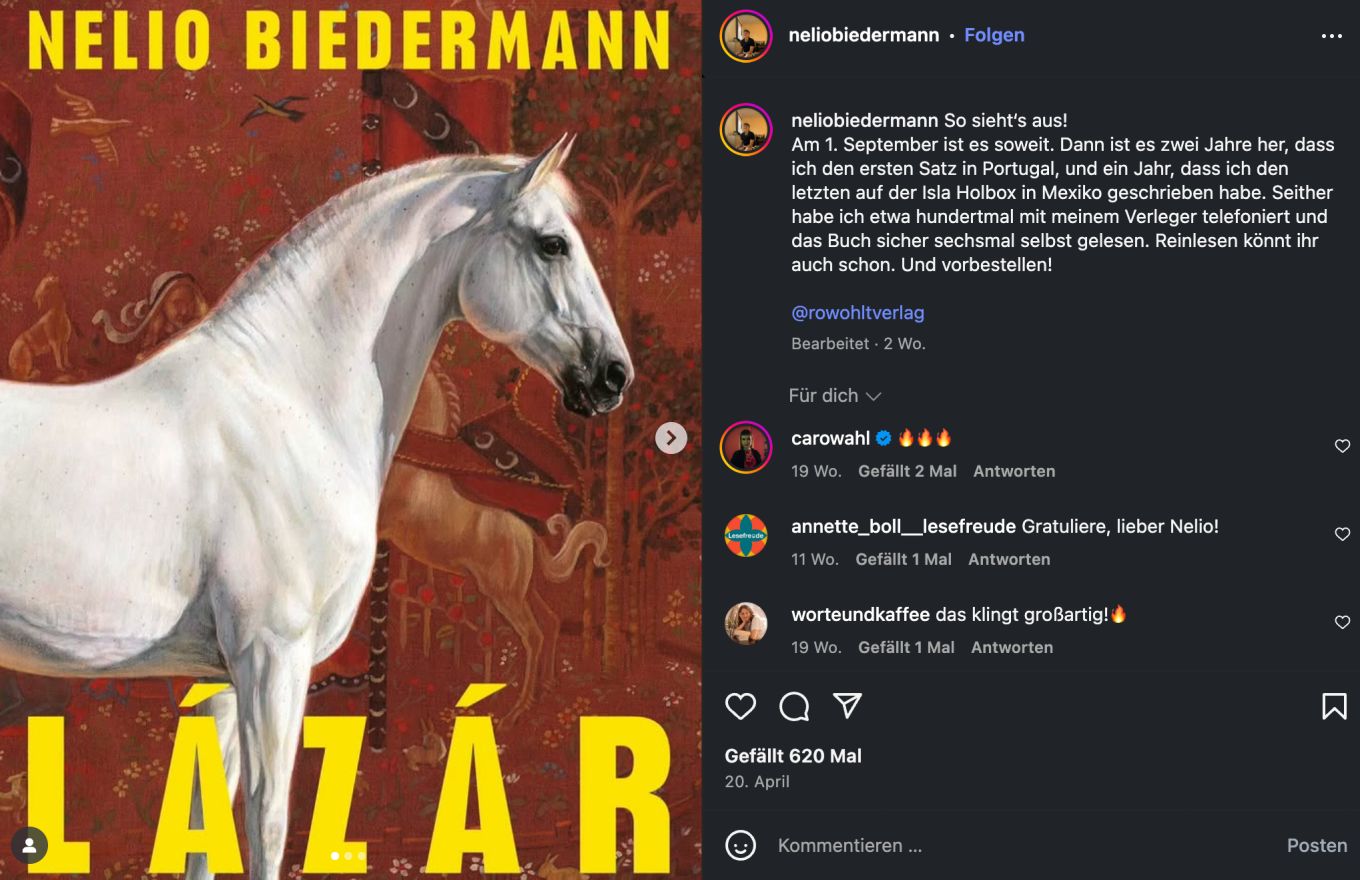 Nelio Biedermann sorgt mit seinem Roman «Lázár» für Furore | Nau.ch