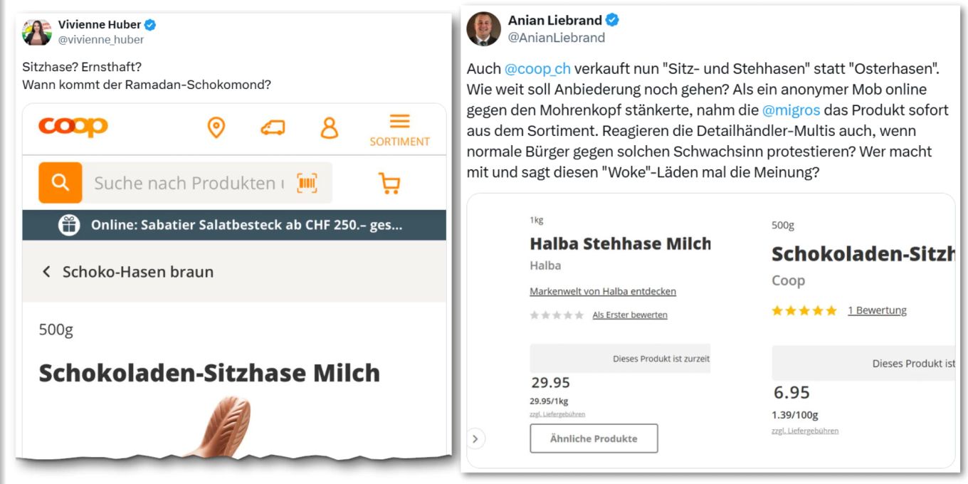 Wirbel um Bezeichnung «Sitzhase» für Oster-Schoggi | Nau.ch