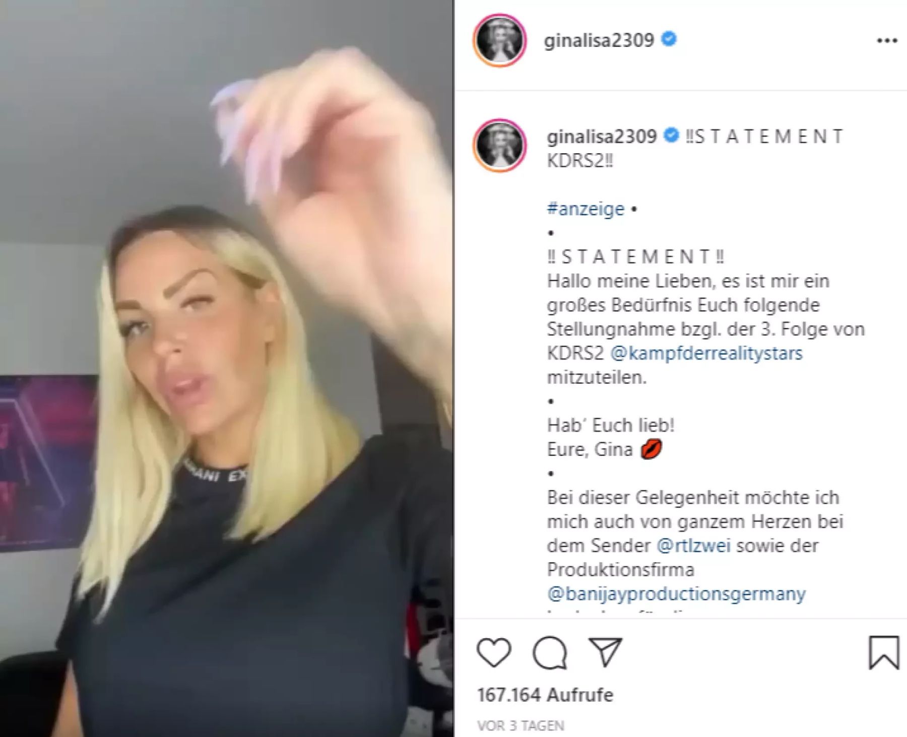 Gina-Lisa Lohfink braucht bei «Kampf der Realitystars» Psychologen | Nau.ch