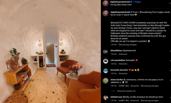 Skurriles Hotel: In Idaho kann man in einer Riesenkartoffel schlafen ...