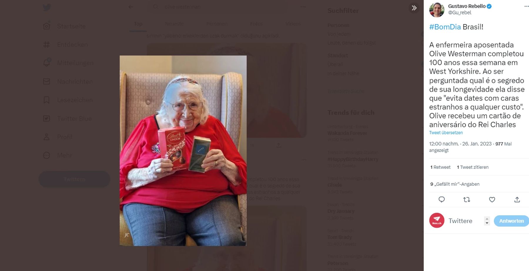 Seniorin (100) verrät kuriosen Trick für langes Leben | Nau.ch