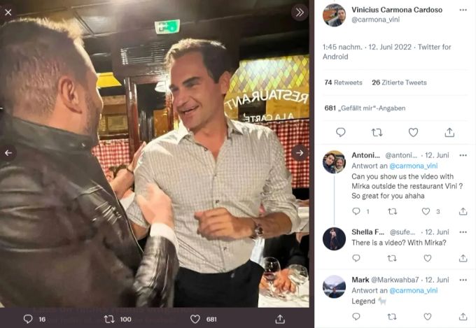 Roger Federer: Fan mit Tattoo trifft sein Idol im Restaurant | Nau.ch
