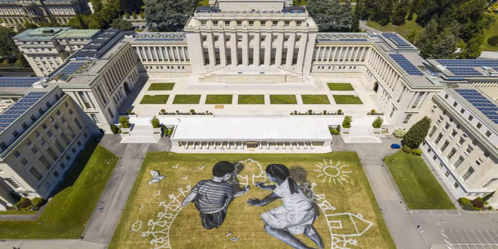 Schweiz schenkt Uno Graffiti-Gemälde zu 75 Jahre Uno-Charta