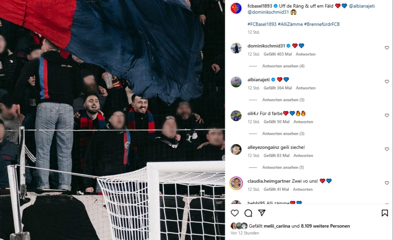 FC Basel: Ajeti und Schmid feiern mit Fans in der Muttenzerkurve | Nau.ch