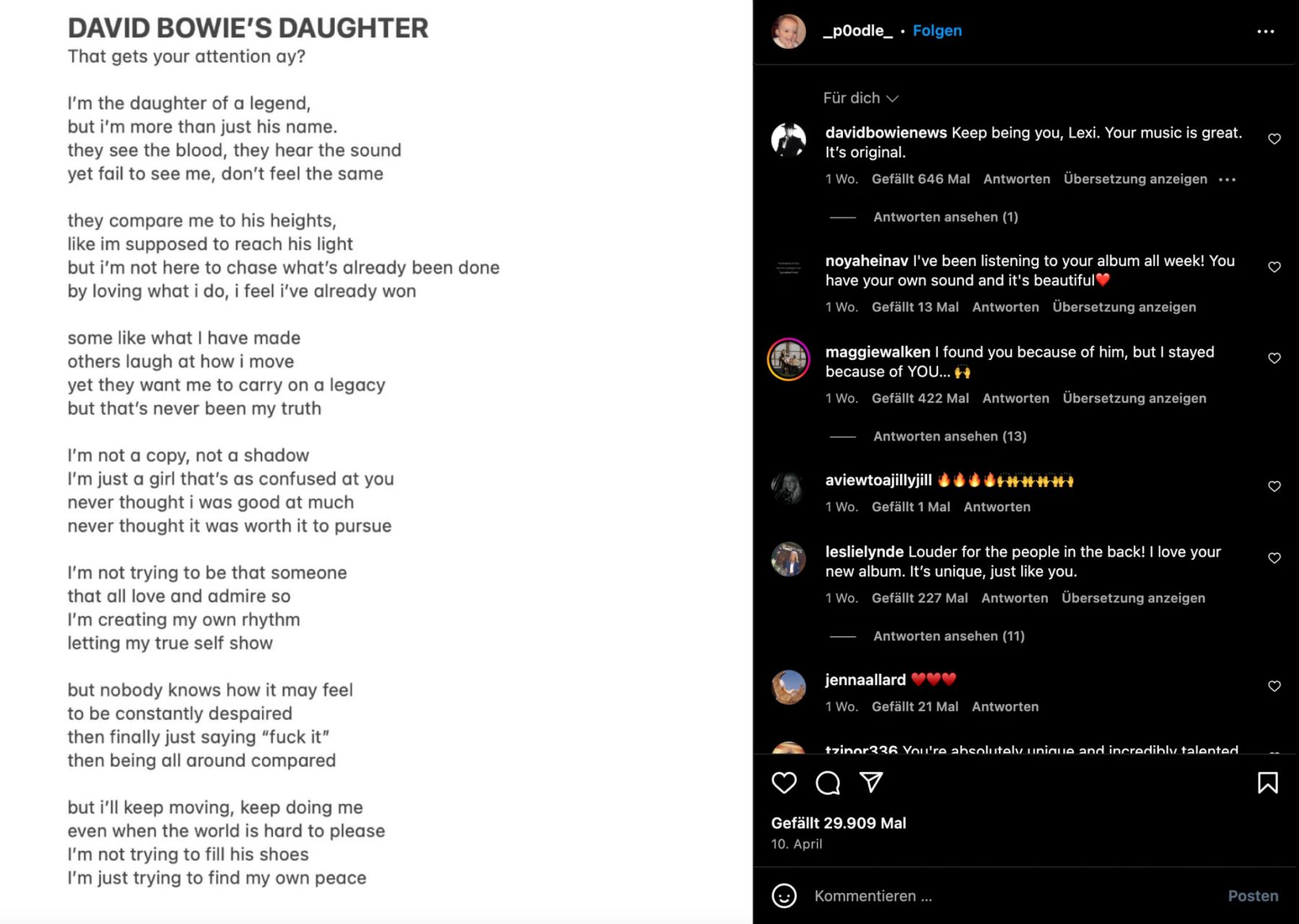 Lexi Jones: Bowies Tochter startet eigene Karriere | Nau.ch