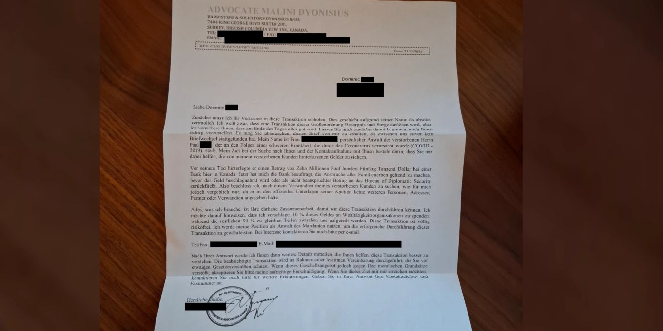 Betrüger locken jetzt per Brief mit Fake-Erbe | Nau.ch