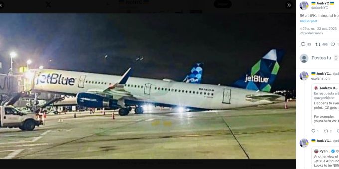 Jetblue-Flugzeug kippt nach Landung auf Hinterteil | Nau.ch