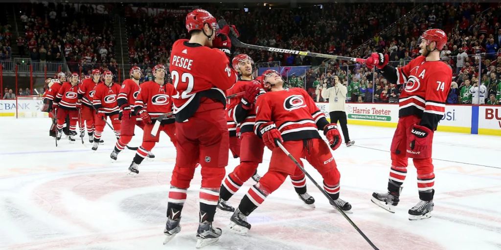 NHL Team Carolina Hurricanes feiert Siege mit spektakulären Shows