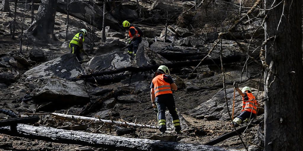 Waldbrand Bitsch VS: Übergang in normale Lage wird eingeleitet