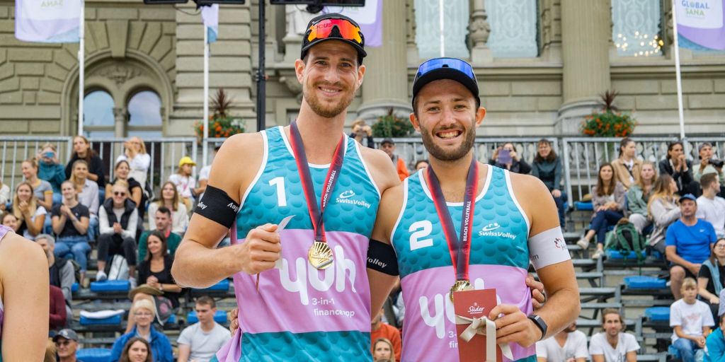Leo Dillier und Adi Heidrich sind Schweizermeister im Beachvolleyball