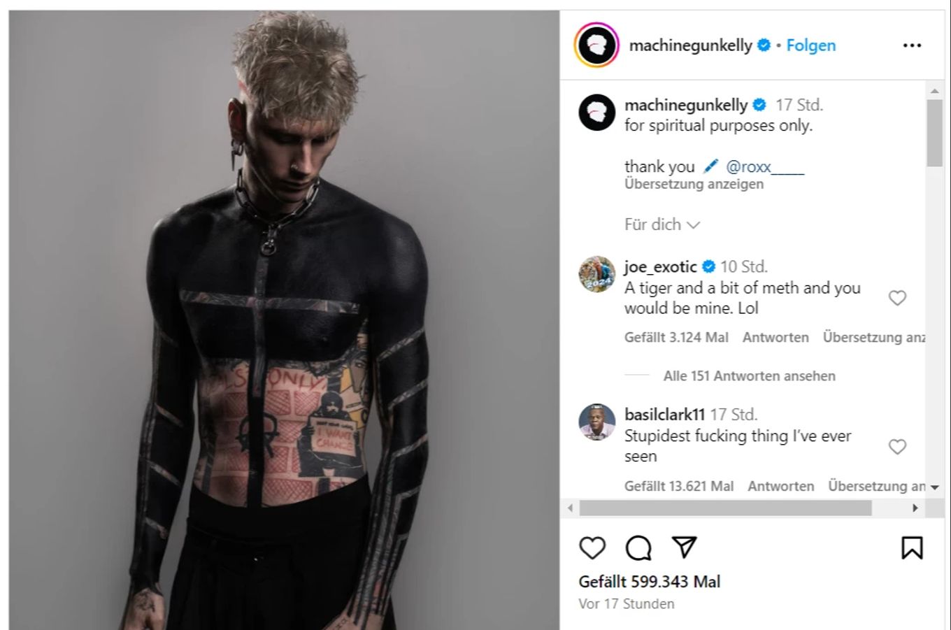 Machine Gun Kelly tätowiert sich schwarz | Nau.ch