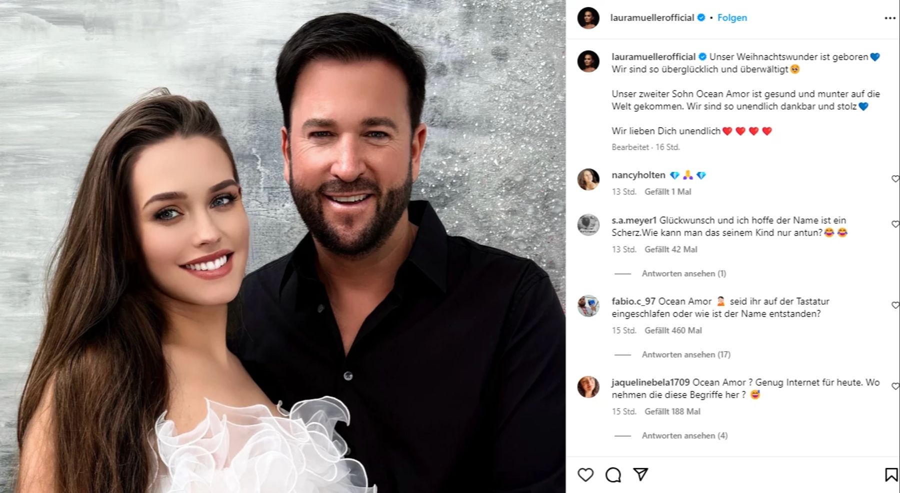 Michael Wendler und Laura: Baby ist da – Name sorgt für Spott | Nau.ch