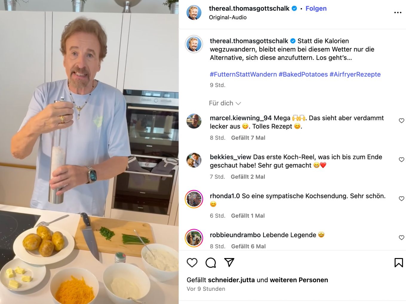 Nach TV-Aus: Thomas Gottschalk macht jetzt Kochvideos | Nau.ch