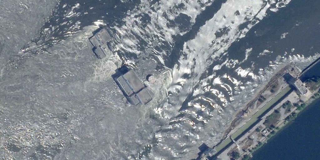 Ukraine: Überschwemmung nach der Zerstörung des Kachowka-Staudamms Ukraine: Überschwemmung nach der Zerstörung des Kachowka-Staudamms