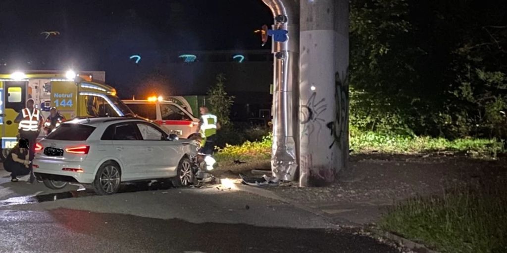 Arlesheim BL: Besoffener Autofahrer (36) knallt in Brückenpfeiler