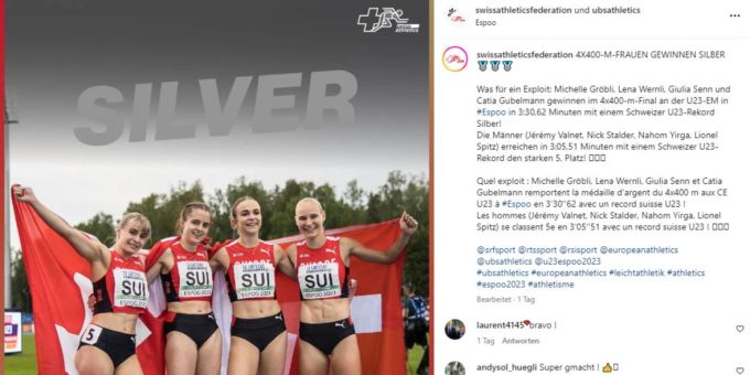 Sechs EM-Medaillen für die Schweizer Leichtathletik in Espoo | Nau.ch