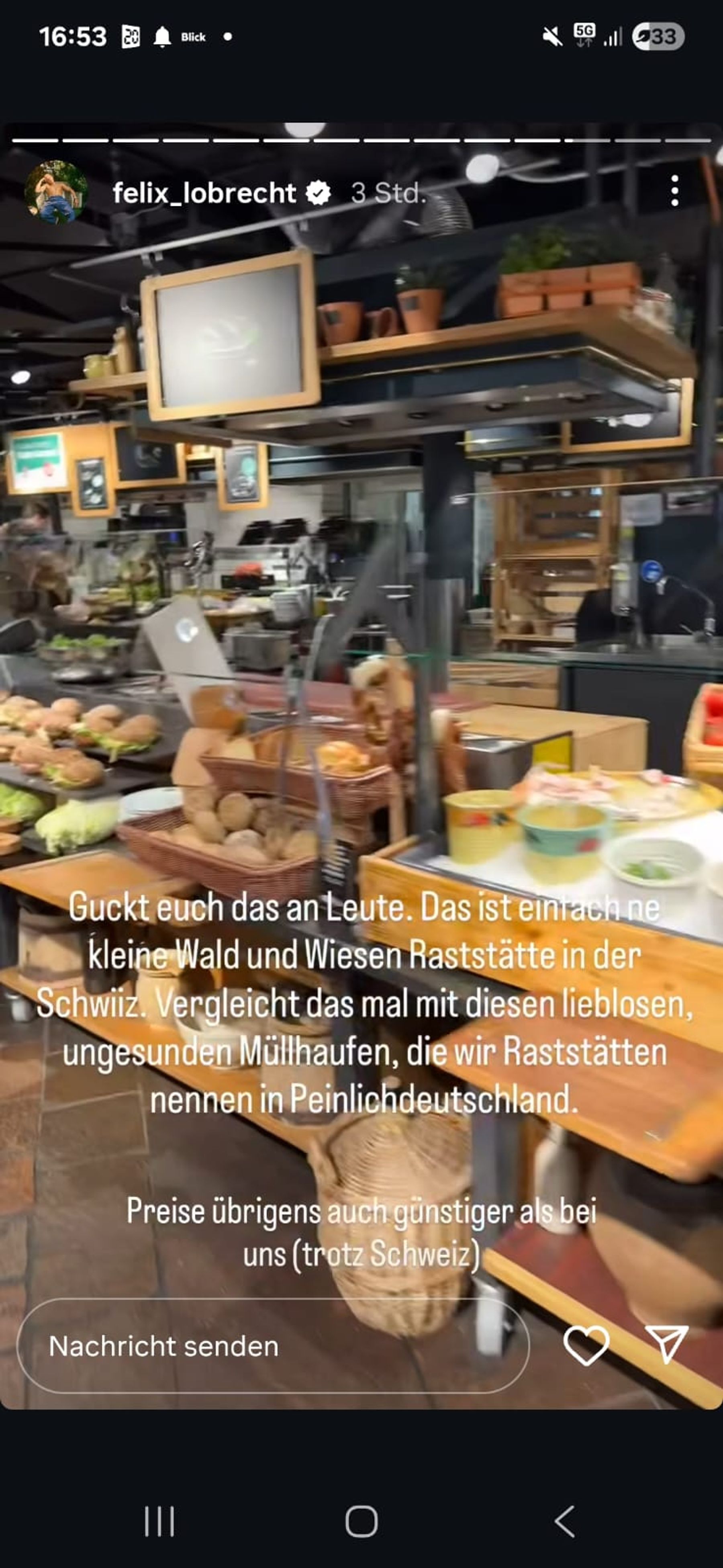 Nach Auftritt in Bern: Felix Lobrecht staunt an Schweizer Raststätte ...