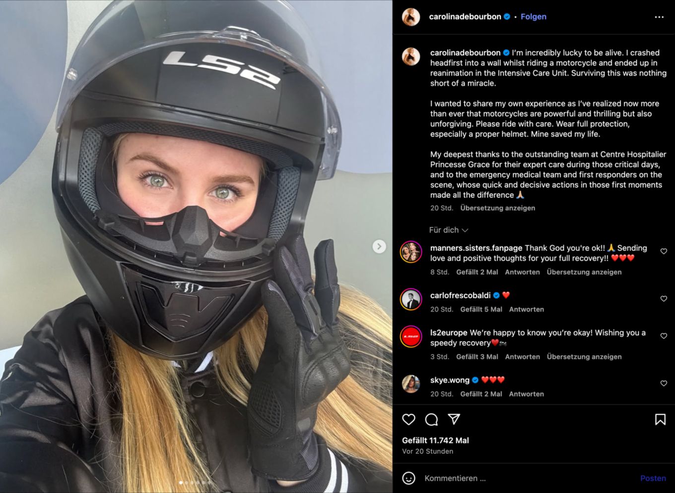 Prinzessin Maria Carolina überlebt schweren Motorradunfall | Nau.ch