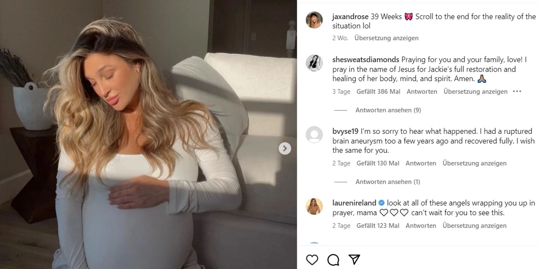 Influencerin Jackie Miller James liegt nach Not-Geburt im Koma | Nau.ch