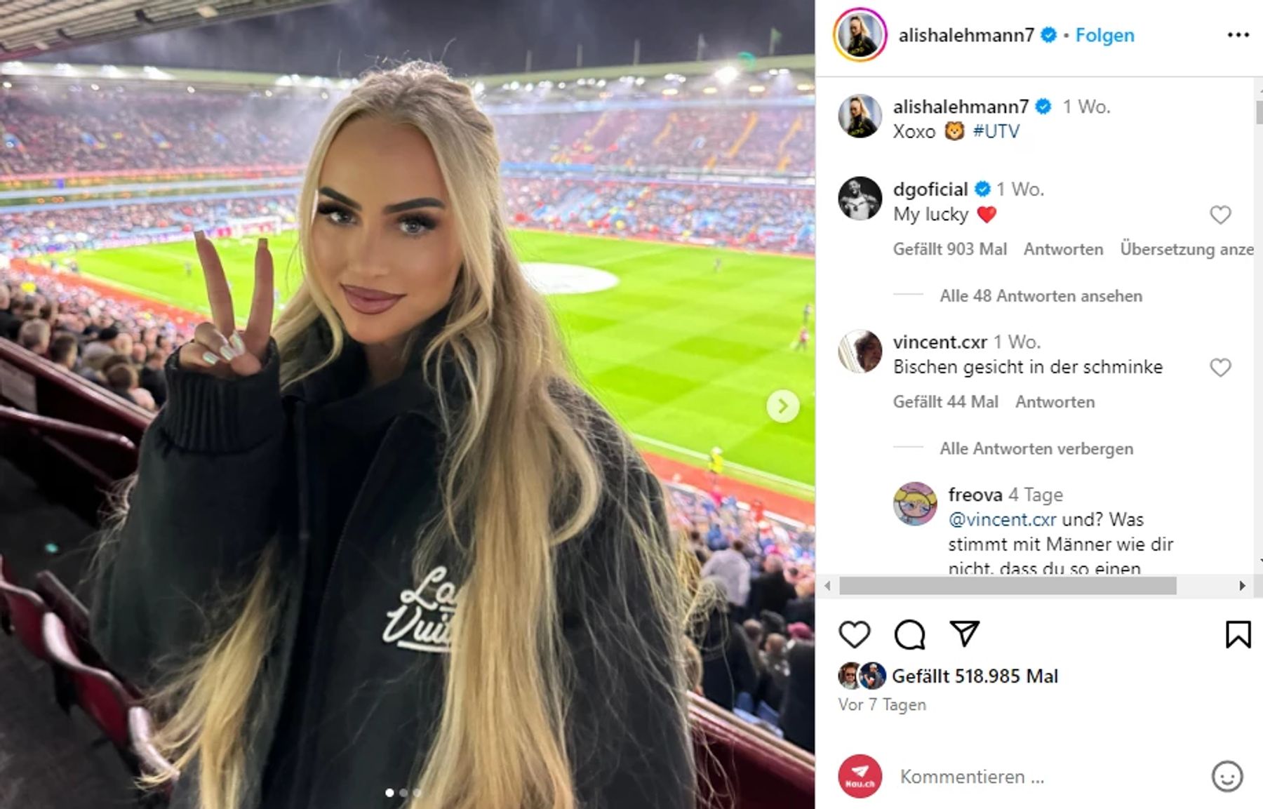 Alisha Lehmann: Fans spotten über Schminke von Nati-Star | Nau.ch