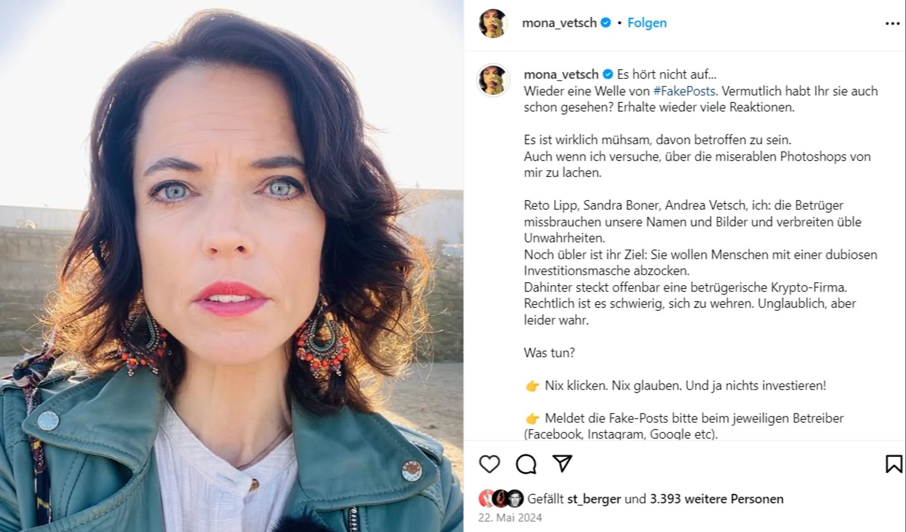 Mona Vetsch warnt erneut vor Internet-Betrügern: «Nichts glauben» | Nau.ch