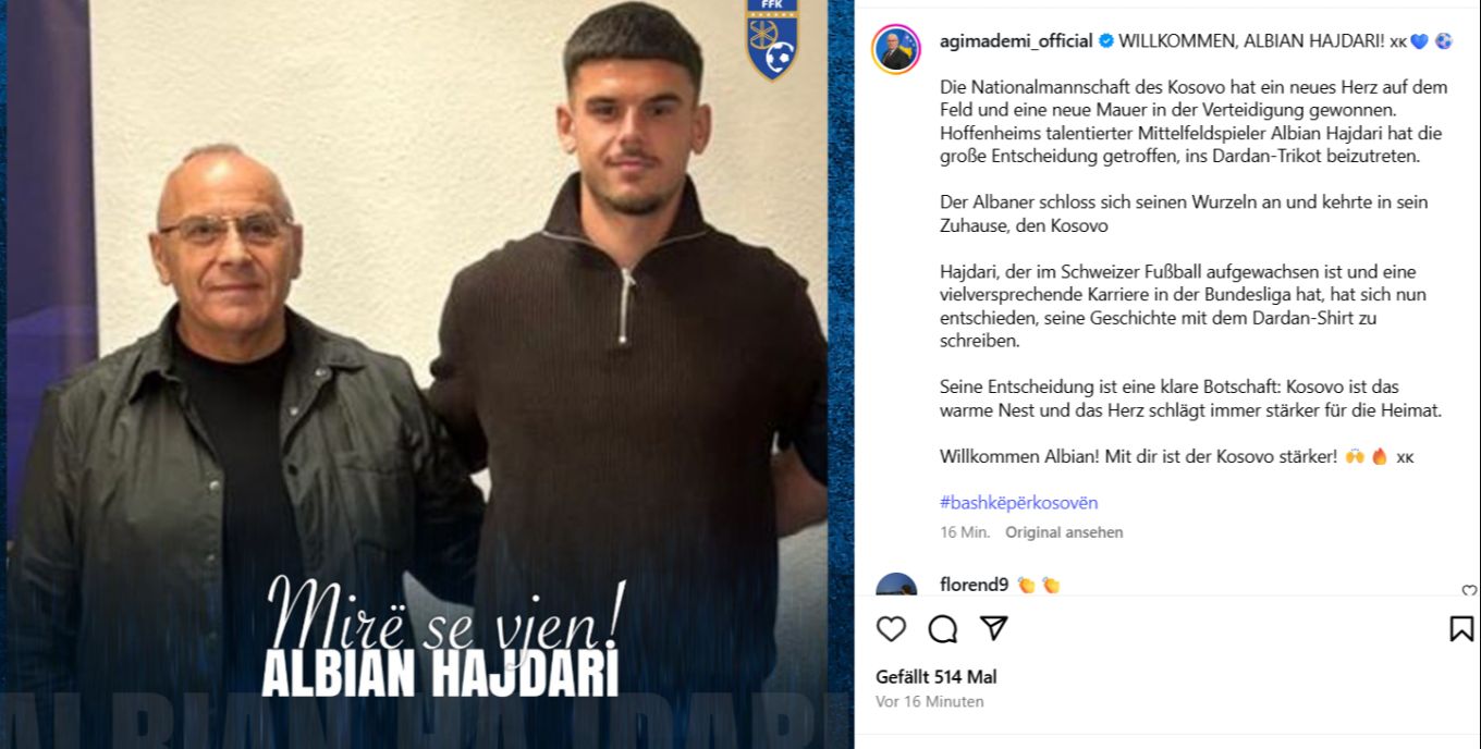 Statt Schweizer Nati: Albian Hajdari entscheidet sich für Kosovo | Nau.ch