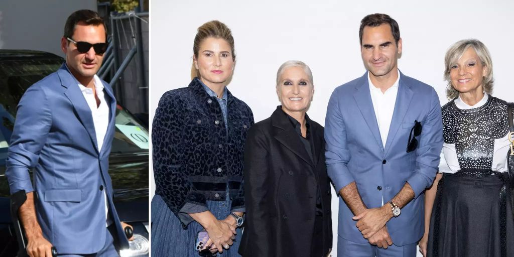 Roger Federer besucht Fashion Week in Paris an Krücken