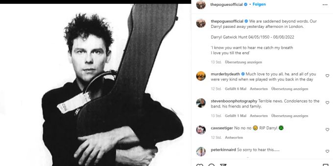 Pogues-Bassist Darryl Hunt gestorben | Nau.ch