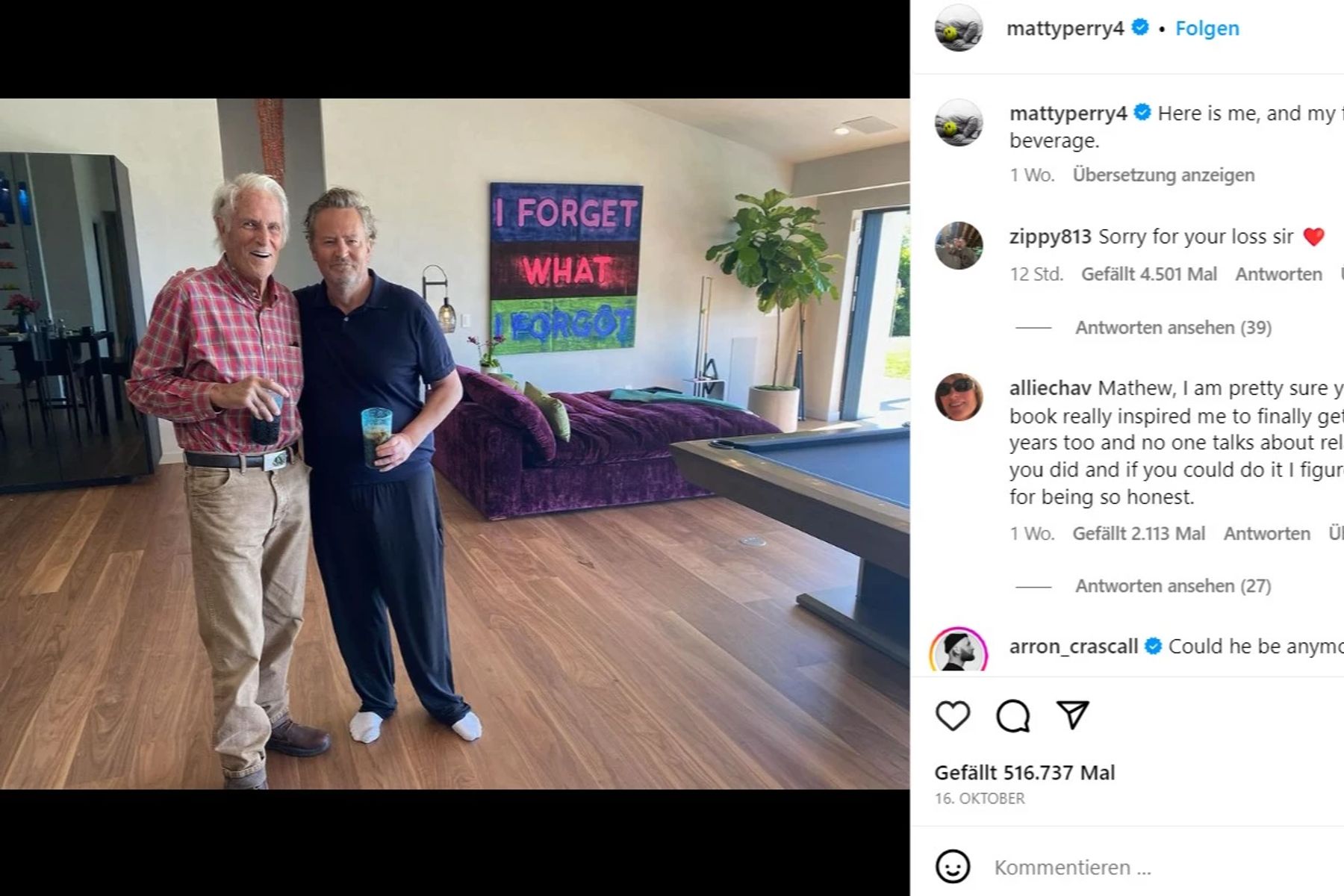 Matthew Perry: Einsamer Tod – sein grösster Wunsch blieb unerfüllt | Nau.ch