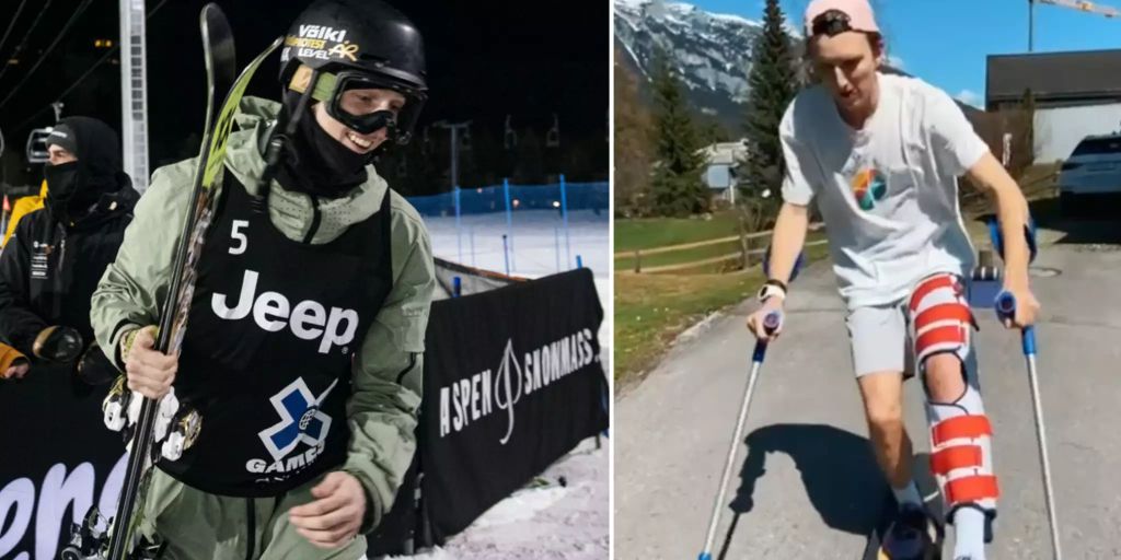 Verletzter Andri Ragettli absolviert Parcours auf Krücken