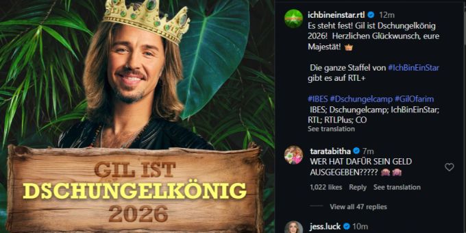 Dschungelcamp: Gil Ofarim ist der neue Dschungelkönig | Nau.ch