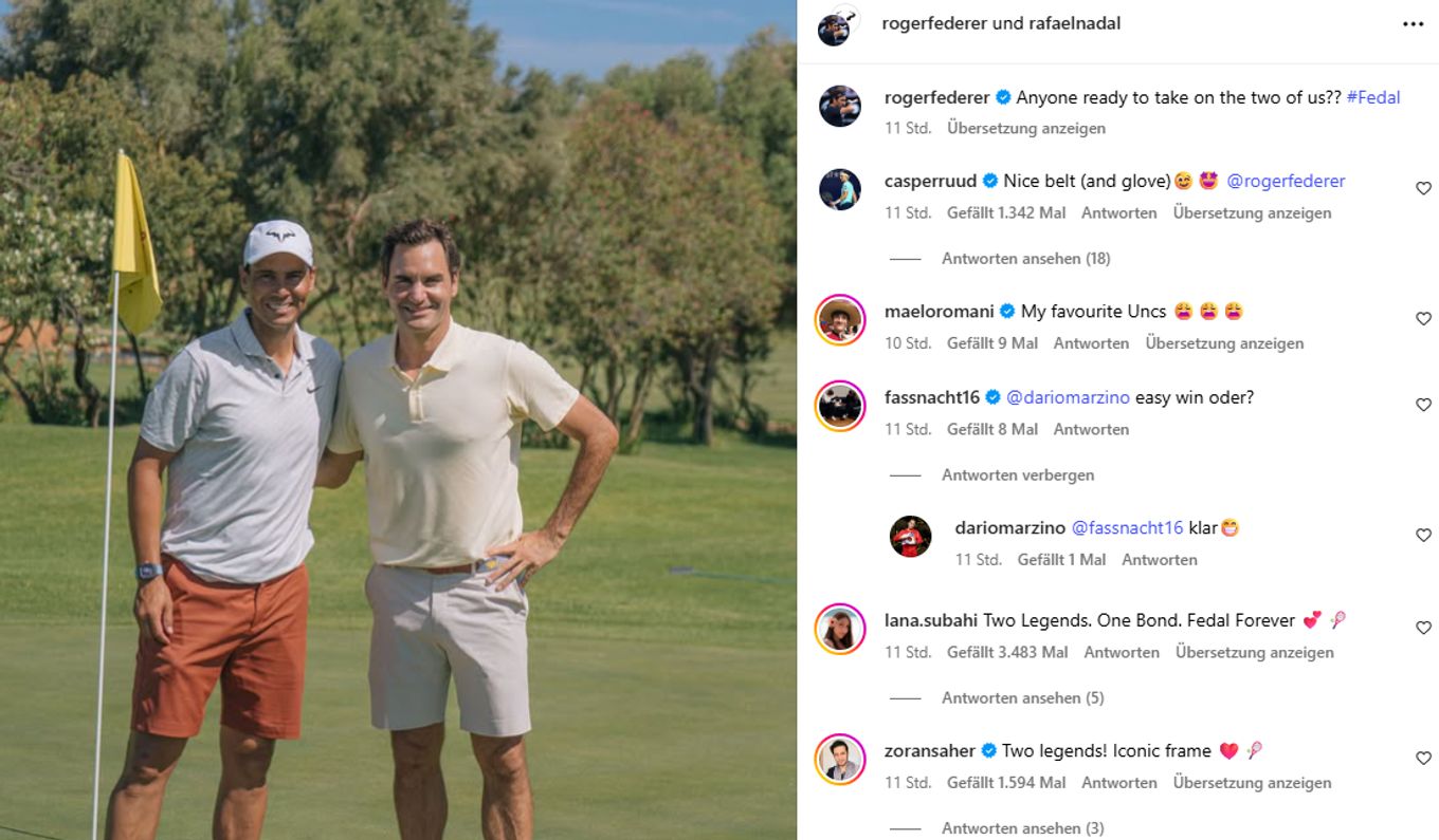 Roger Federer und Rafael Nadal begeistern mit gemeinsamen Golf-Fotos ...