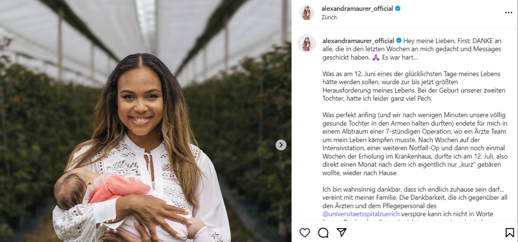 Alexandra Maurer: Ärzte kämpften nach Geburt um ihr Leben | Nau.ch