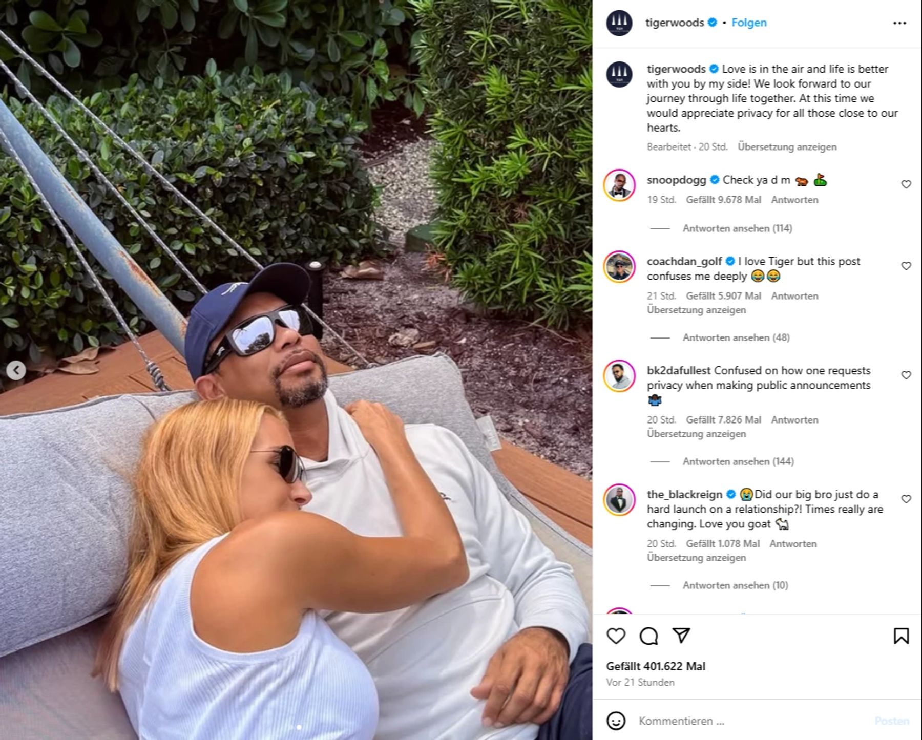 Tiger Woods: Gehörnte Ex-Frau lacht über seine neue Liebe | Nau.ch