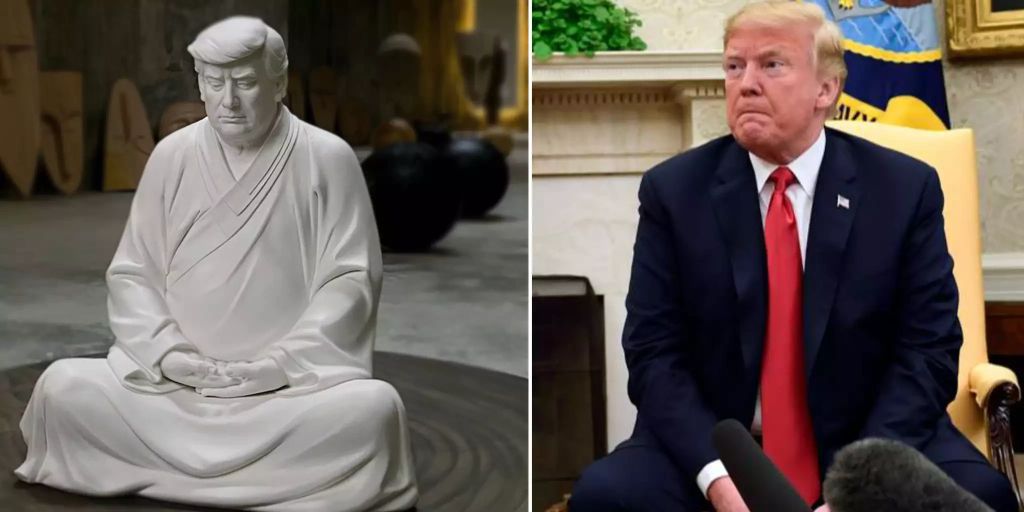 Donald Trump gibt es in China als Buddha-Statue
