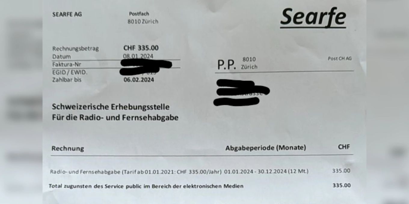 335 Franken Rechnung: Fake-Serafe will Schweizer abzocken | Nau.ch