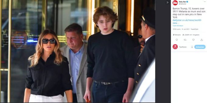 Donald Trump: Teenie-Sohn Barron (16) ist über zwei Meter gross | Nau.ch