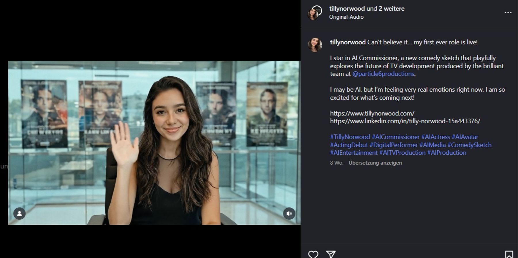 KI-Schauspielerin Tilly Norwood: Erfinderin verteidigt Kunstfigur | Nau.ch