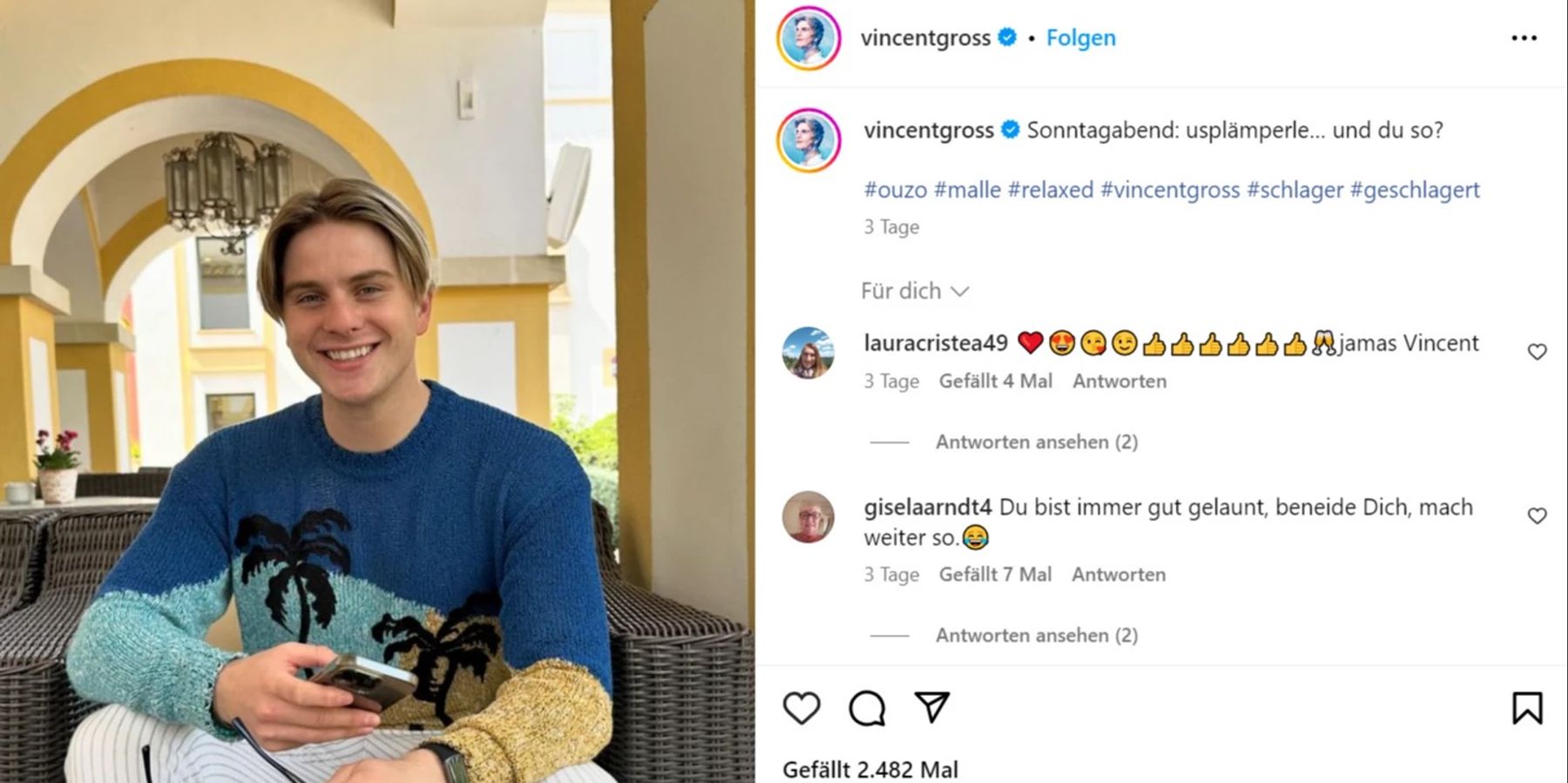 Schlagerstar Vincent Gross enthüllt neue Beziehung | Nau.ch