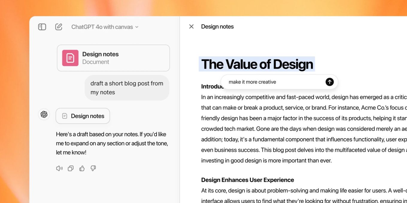 OpenAI zeigt sich grosszügig: ChatGPT Canvas jetzt für alle | Nau ...