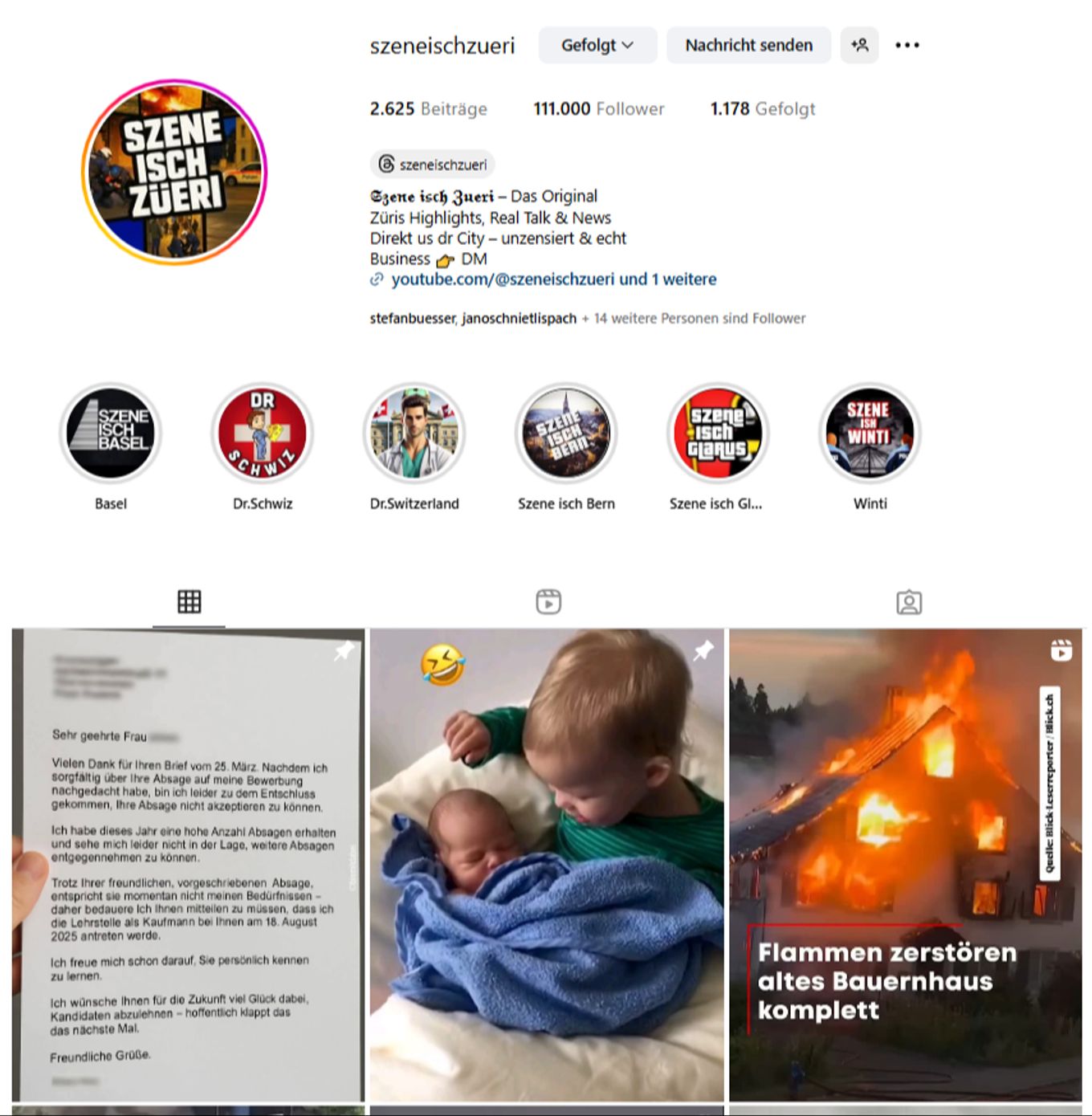 Instagram hat Fake-«Szene isch Züri»-Account gesperrt | Nau.ch