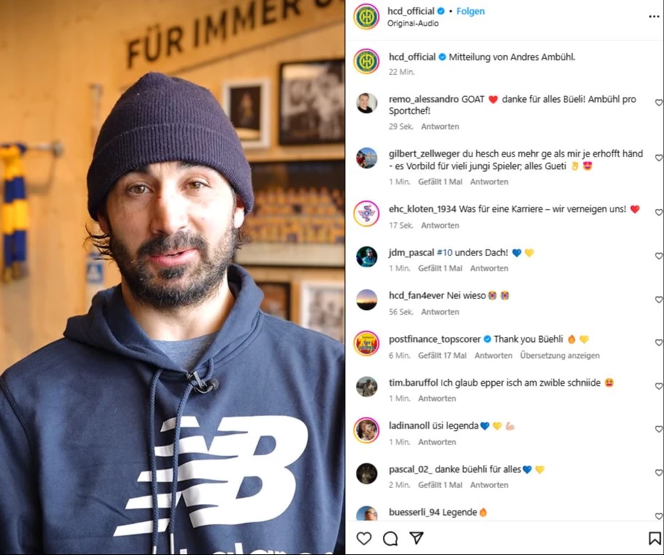 HC Davos: Andres Ambühl beendet seine Karriere Ende Saison | Nau.ch