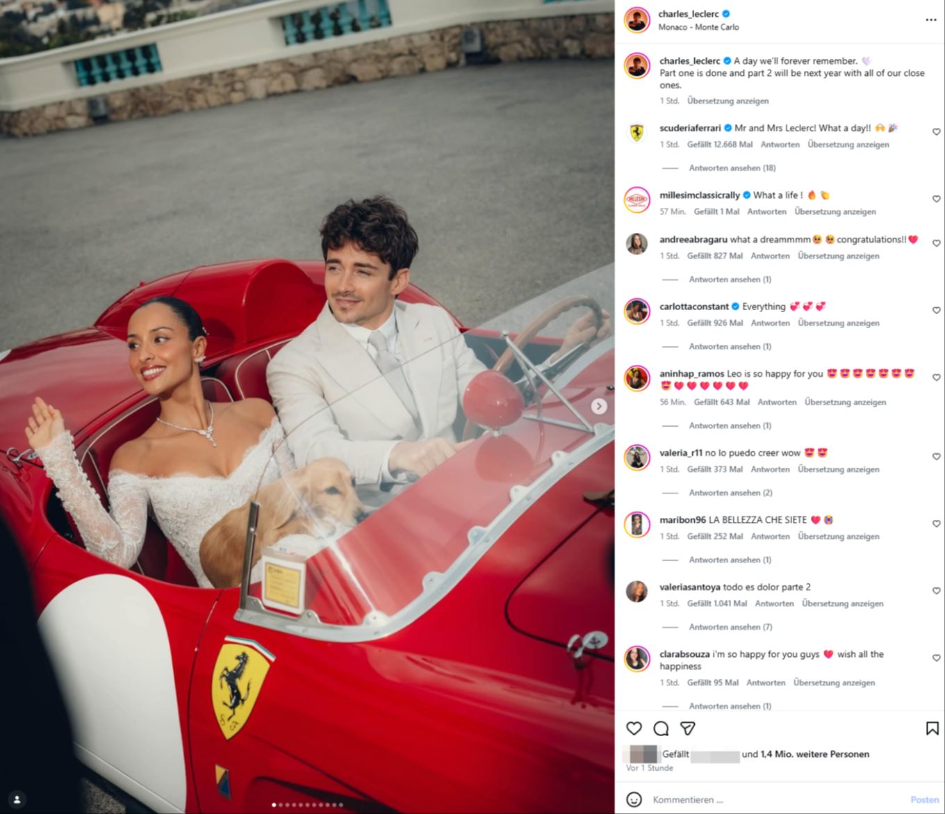 Charles Leclerc heiratet seine Partnerin Alexandra Saint Mleux | Nau.ch