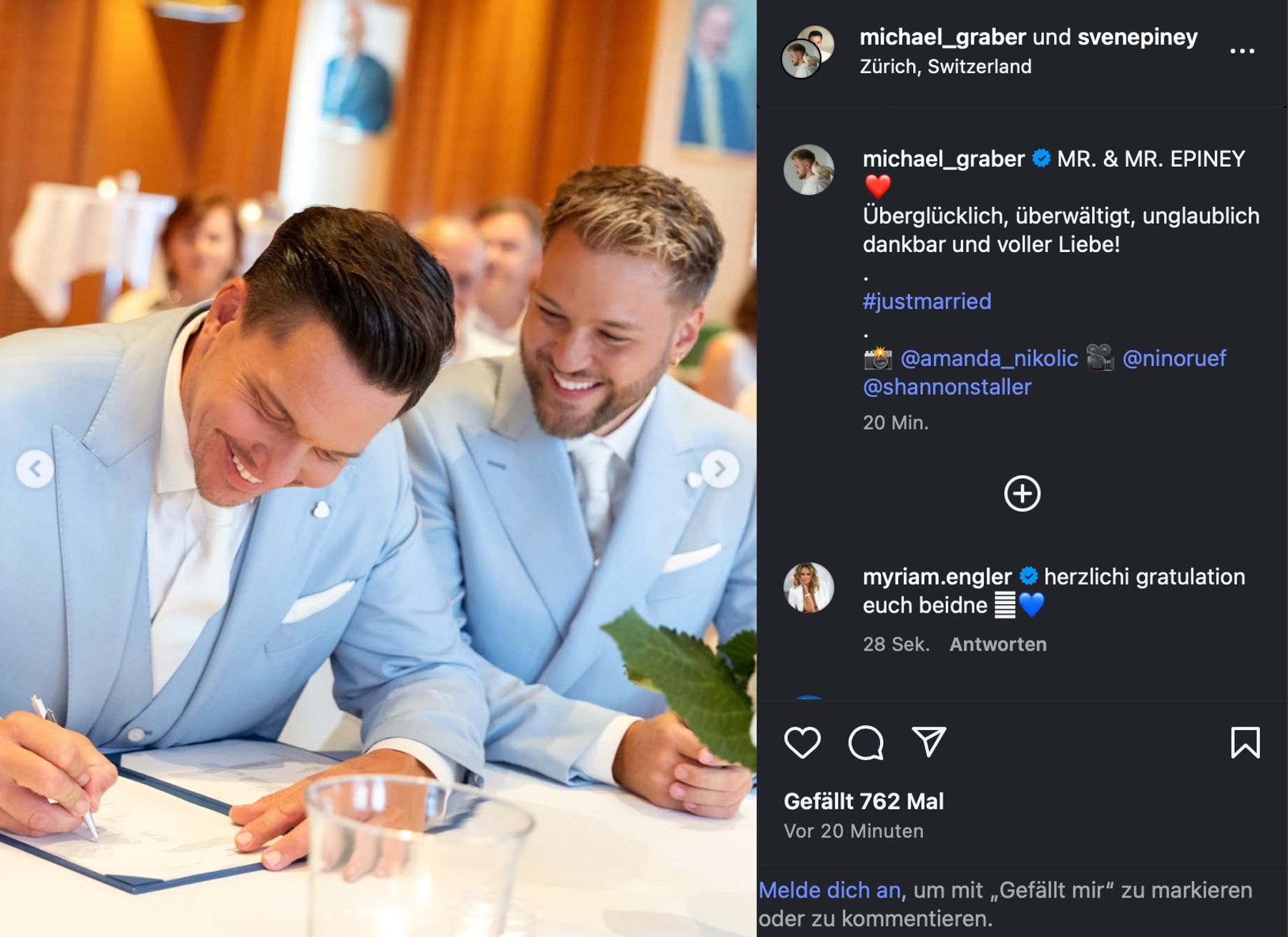 Sven Epiney und Michael Graber sind jetzt verheiratet | Nau.ch